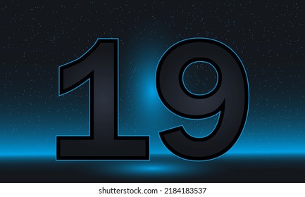 Number 19 Vector Luxury Blue Number Stock Vector (Royalty Free ...