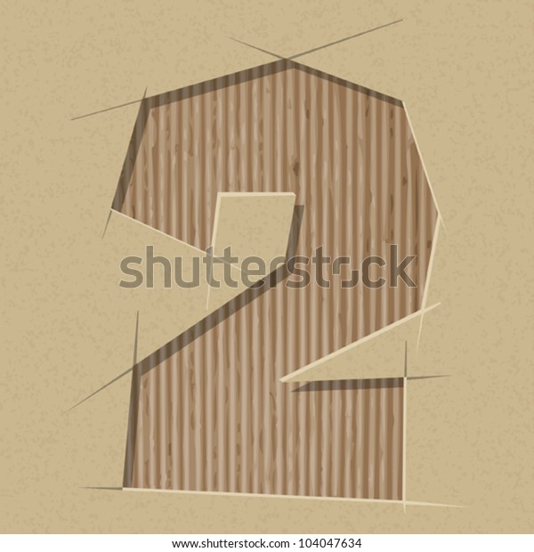 Number 2 Cut Out On Cardboard Stock Vector (Royalty Free) 104047634
