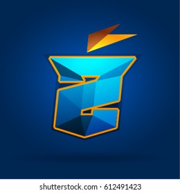Number 2 Design Shield Heraldic Design Stock Vector (Royalty Free ...