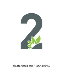 Number 2 Green Leaf Style Logo Stock Vector (Royalty Free) 2004380459 ...