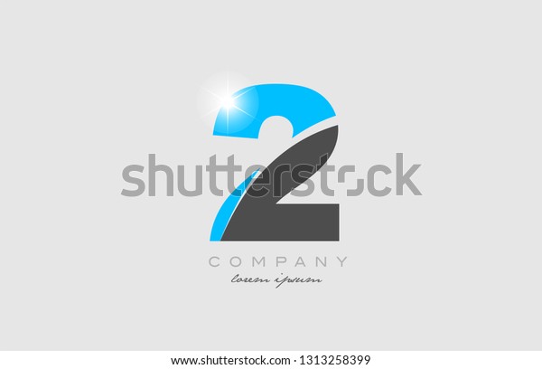Number 2 Grey Blue Color Logo Stock Vector (Royalty Free) 1313258399 ...