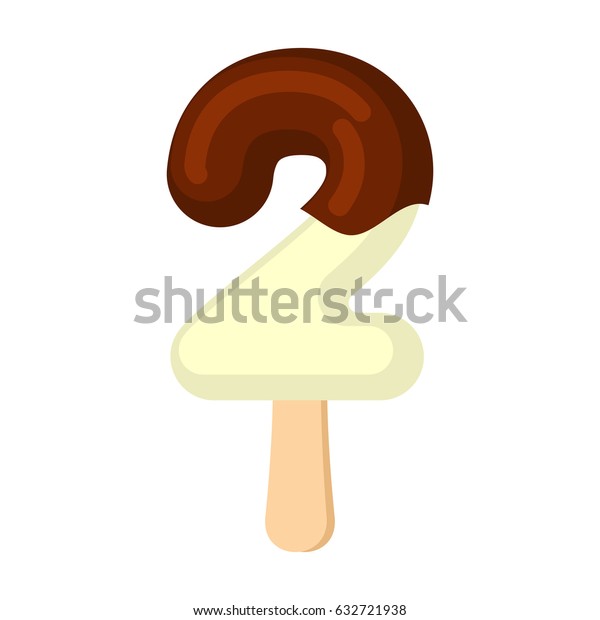 Number 2 Ice Cream Font Popsicle Stock Vector (Royalty Free) 632721938 ...