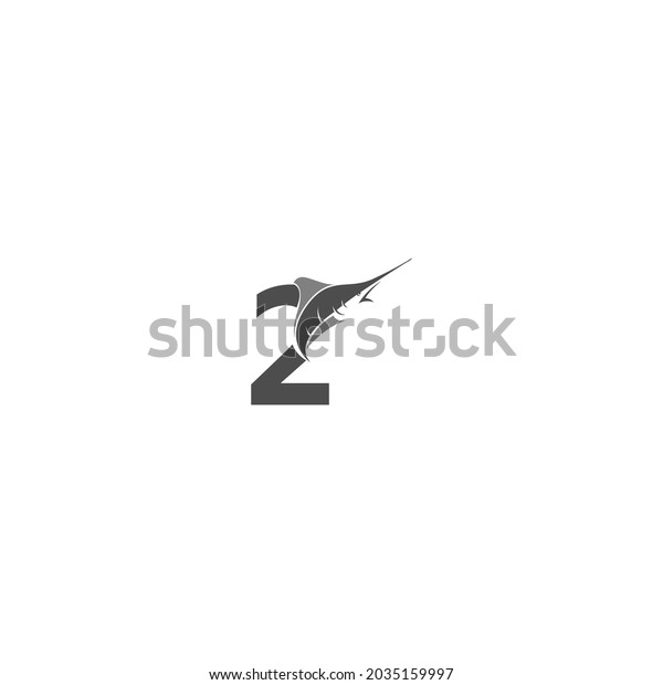 Number 2 Ocean Fish Icon Template Stock Vector (Royalty Free ...