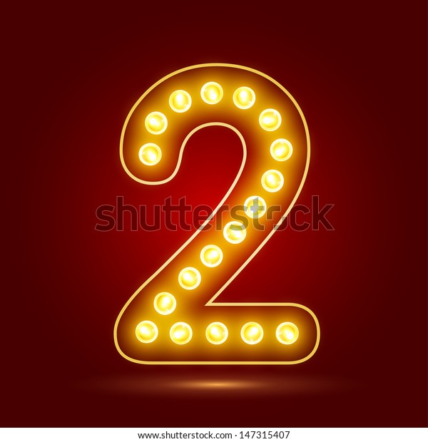 Number 2 Realistic Lamp Vector Illustration Stock Vector (Royalty Free ...