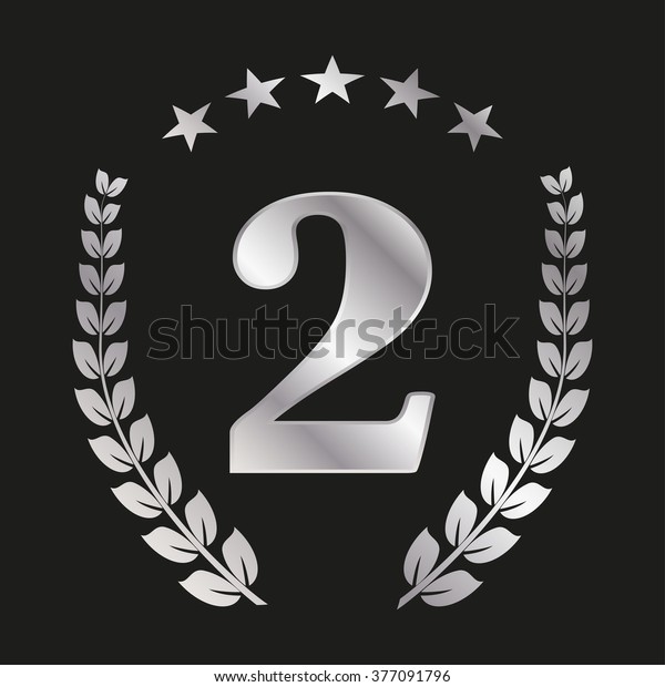 Number 2 Silver Color Laurel Wreath Stock Vector (Royalty Free ...