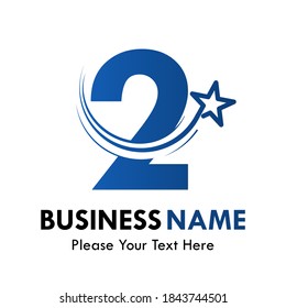 Number 2 Star Logo Template Illustration Stock Vector (Royalty Free ...
