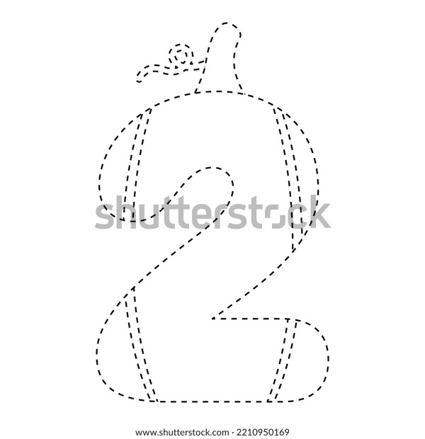 Number 2 Tracing Worksheet Kids Stock Vector (Royalty Free) 2210950169 ...