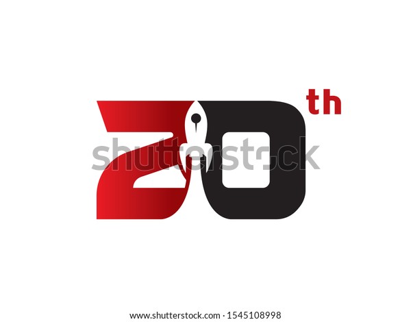 Number 20 Logo Symbol Template Design: vector de stock (libre de ...