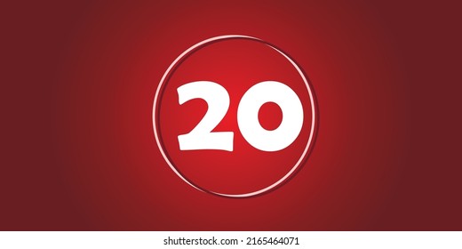 Number 20 Two Circles Luxury Red Stock Vector (Royalty Free) 2165464071 ...
