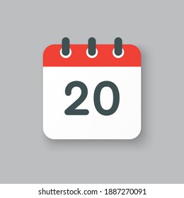 Number 20 Vector Icon Calendar Days Stock Vector (Royalty Free ...