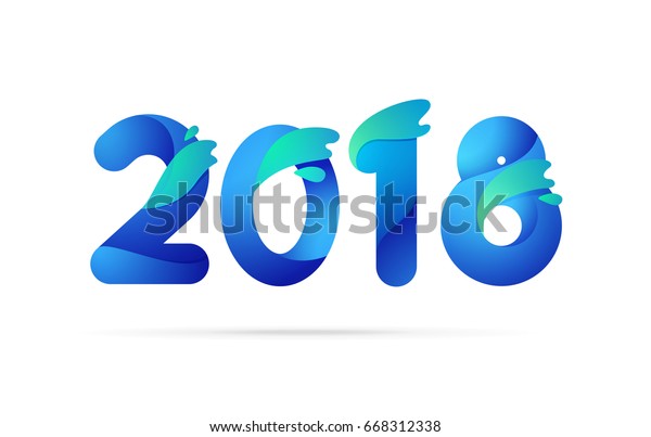 Vector de stock (libre de regalías) sobre Número 2018 en estilo de ...