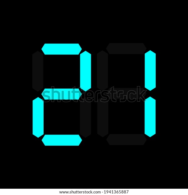 Number 21 Blue Digital On Black Stock Vector (Royalty Free) 1941365887 ...