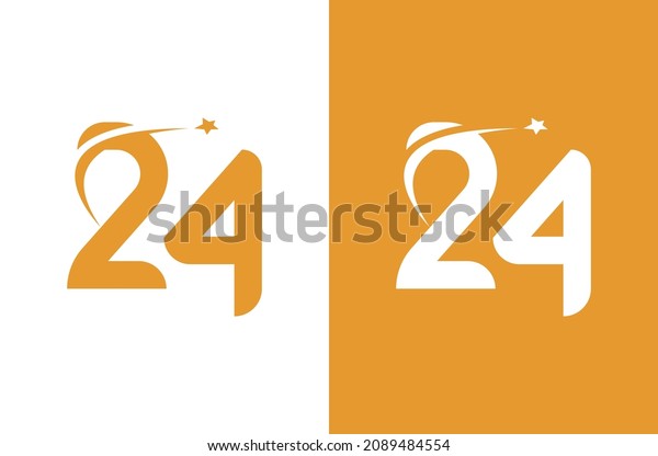 Number 24 Logo Star Concept Logo Stock Vector (Royalty Free) 2089484554 ...