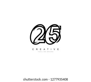 Number 25 Stylish Concept Rounded Oval Stock Vector (Royalty Free ...