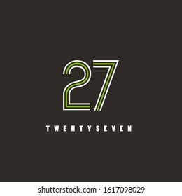 Number 27 Line Digit Abstract Vector Stock Vector (Royalty Free ...