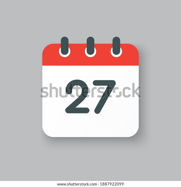 Number 27 Vector Icon Calendar Days Stock Vector (Royalty Free ...