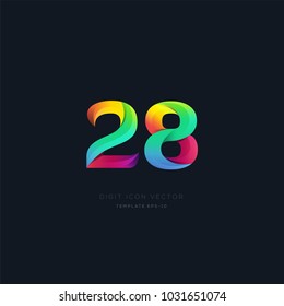 28th Anniversary Logo Design Number 28 Stock Vector (Royalty Free ...