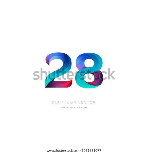 Number 28 Twenty Eight Multi Colour Stock Vector (Royalty Free ...