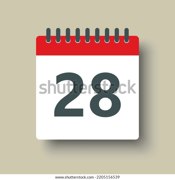 Number 28 Vector Icon Calendar Days Stock Vector (Royalty Free ...