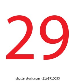 Number 29 Simple Clip Art Vector Stock Vector (Royalty Free) 2161910053 ...