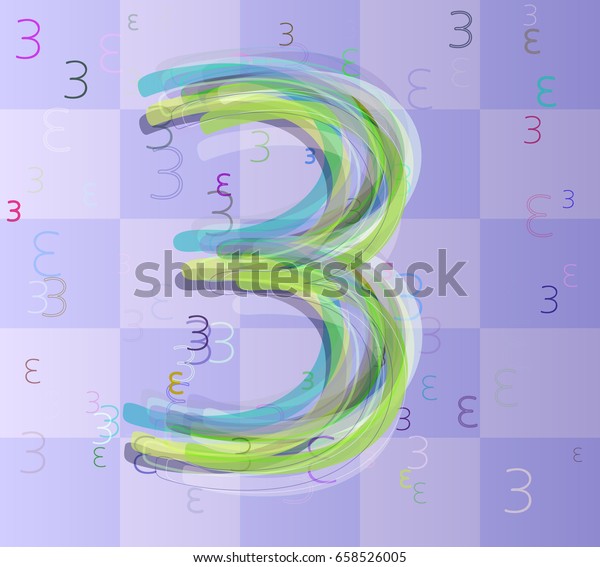 Number 3 Art Icon Stock Vector (Royalty Free) 658526005