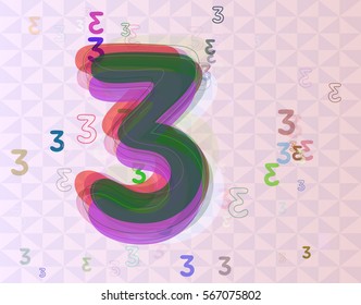 Number 3 Background Design Stock Vector (Royalty Free) 567075802 ...