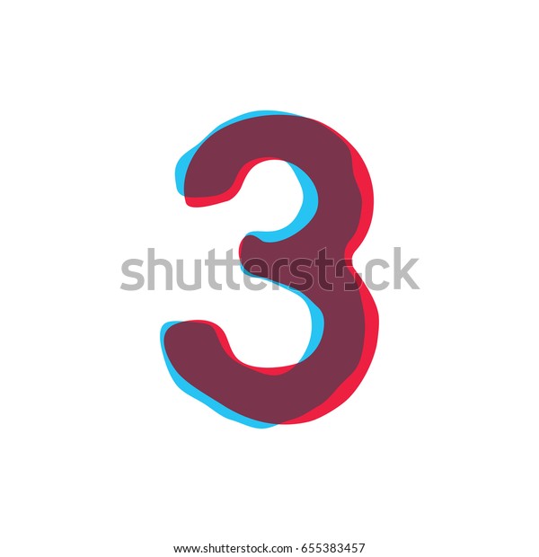 Number 3 Font Character Logo Formed Stock Vector (Royalty Free ...