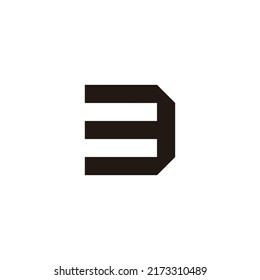 Number 3 Letter D Square Geometric Stock Vector (Royalty Free ...