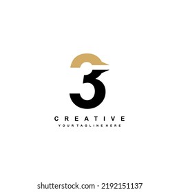Number 3 Logo Template Design Cut Stock Vector (Royalty Free ...