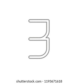 Number 3 Numeral Three Dotted Outline Stock Vector (Royalty Free ...