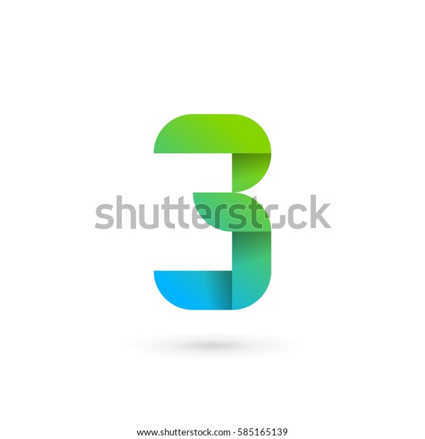 Number 3 Ribbon Logo Icon Design Stock Vector (Royalty Free) 585165139 ...