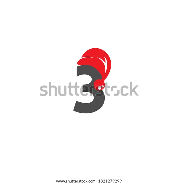 Number 3 Santa Hat Concept Design Stock Vector (Royalty Free ...
