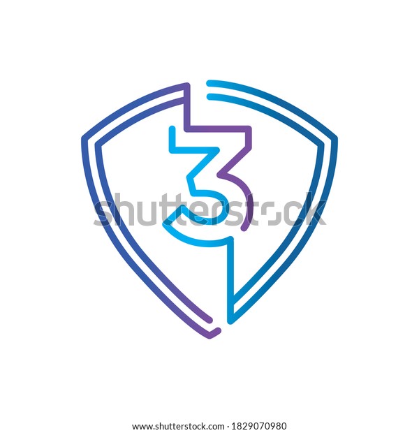 Number 3 Shield Logo Symbol Icon Stock Vector (Royalty Free) 1829070980 ...