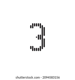 número 3 rayas símbolo simple vector: vector de stock (libre de ...
