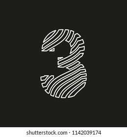 Number 3 Three Curved Lines Motion Stock Vector (Royalty Free ...