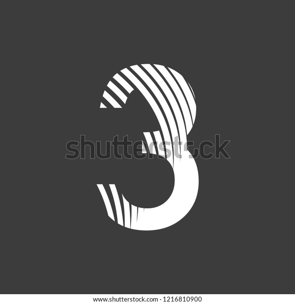 Number 3 Three Font Art Deco Stock Vector (Royalty Free) 1216810900 ...