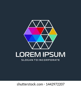 Number 3 Three Hexagon Logo Design Stock Vector (Royalty Free ...