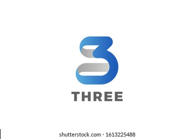 Number 3 Three Logo Design Vector Stock Vector (Royalty Free) 1619349181