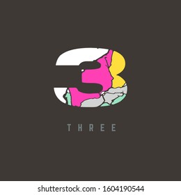 Number 3 Vector Font Alphabet Modern Stock Vector (Royalty Free) 1604190544