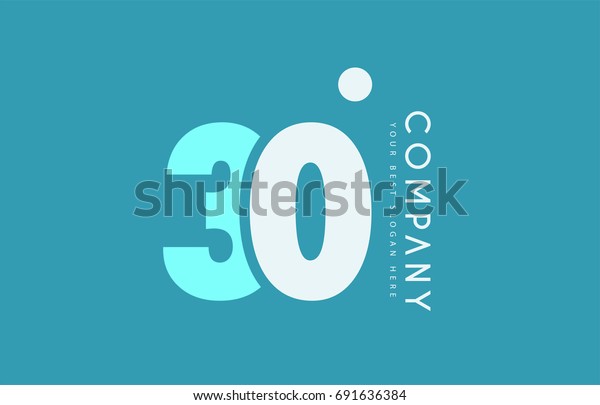 Number 30 Blue White Cyan Logo Stock Vector (Royalty Free) 691636384 ...