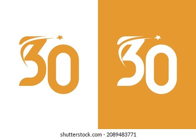 Number 30 Logo Star Concept Logo Stock Vector (Royalty Free) 2089483771 ...