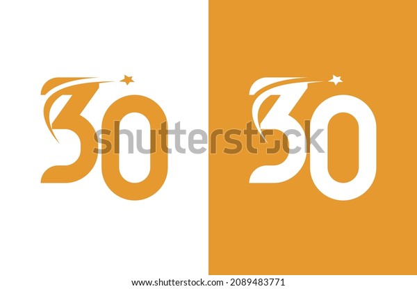 Number 30 Logo Star Concept Logo Stock Vector (Royalty Free) 2089483771 ...