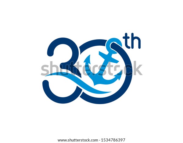 Number 30 logo or symbol template design