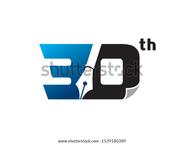 Number 30 Logo Symbol Template Design Stock Vector (Royalty Free ...
