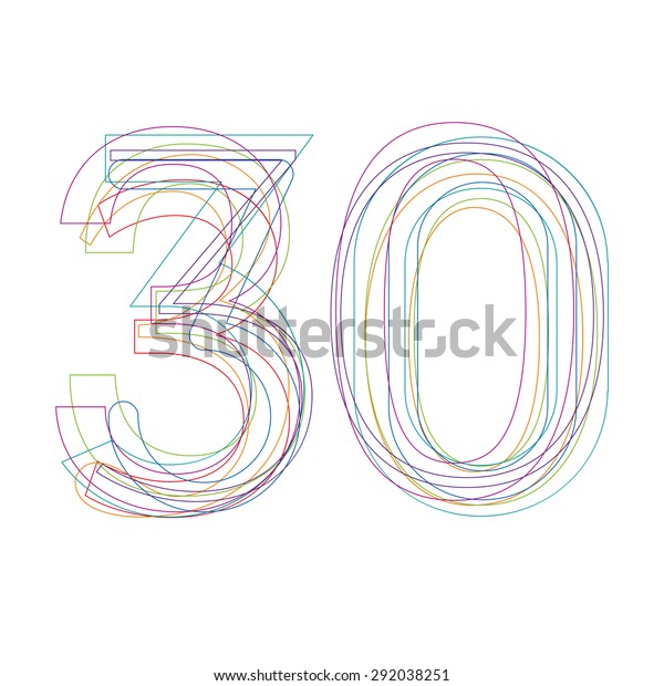 Number 30 Outline Stock Vector (Royalty Free) 292038251