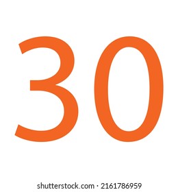 Number 30 Simple Clip Art Vector Stock Vector (Royalty Free) 2161786959 ...