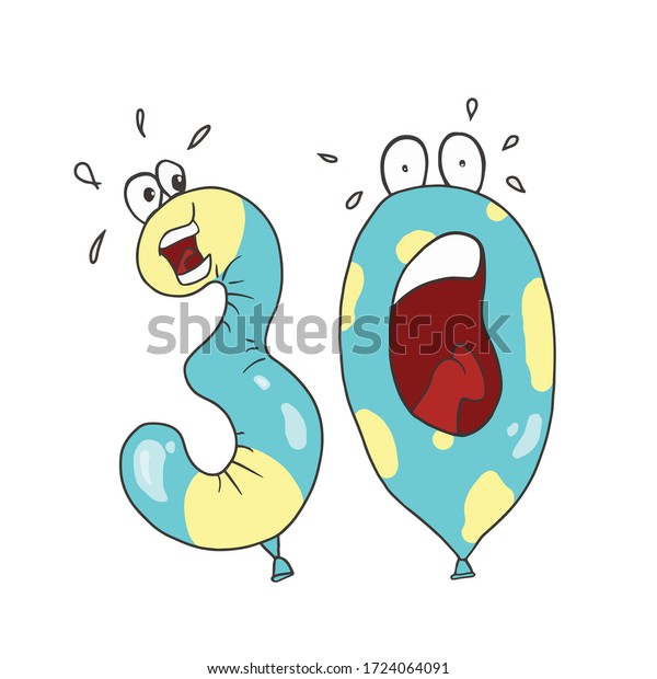Number 30 Thirty Vector Illustration Isolated Stock Vector (Royalty ...