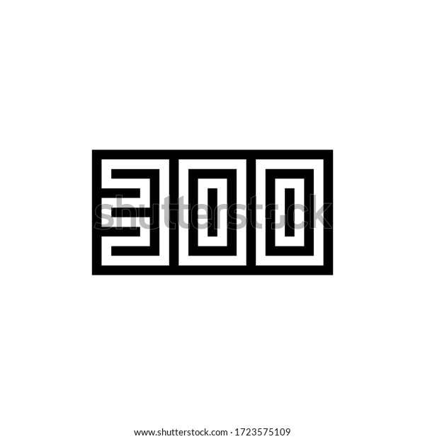 Number 300 Icon Design Black White Stock Vector (Royalty Free ...