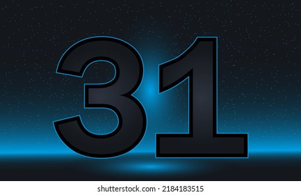 Number 31 Vector Luxury Blue Number Stock Vector (Royalty Free ...
