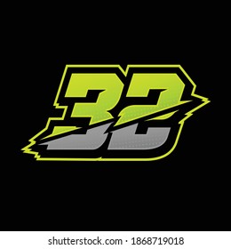 Number 32 Racing Design Vector: เวกเตอร์สต็อก (ปลอดค่าลิขสิทธิ์ ...